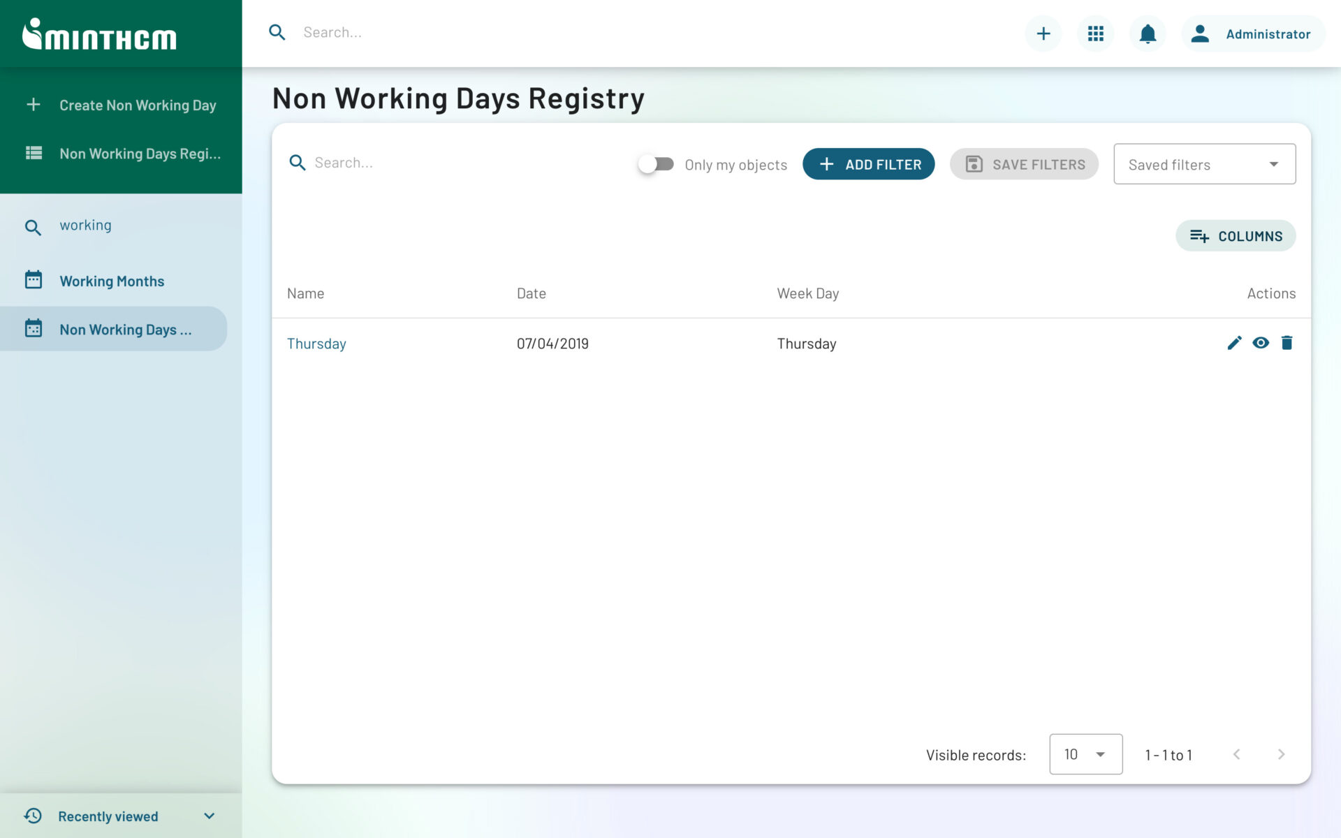 MintHCM | Leave management - feature for tracking absences